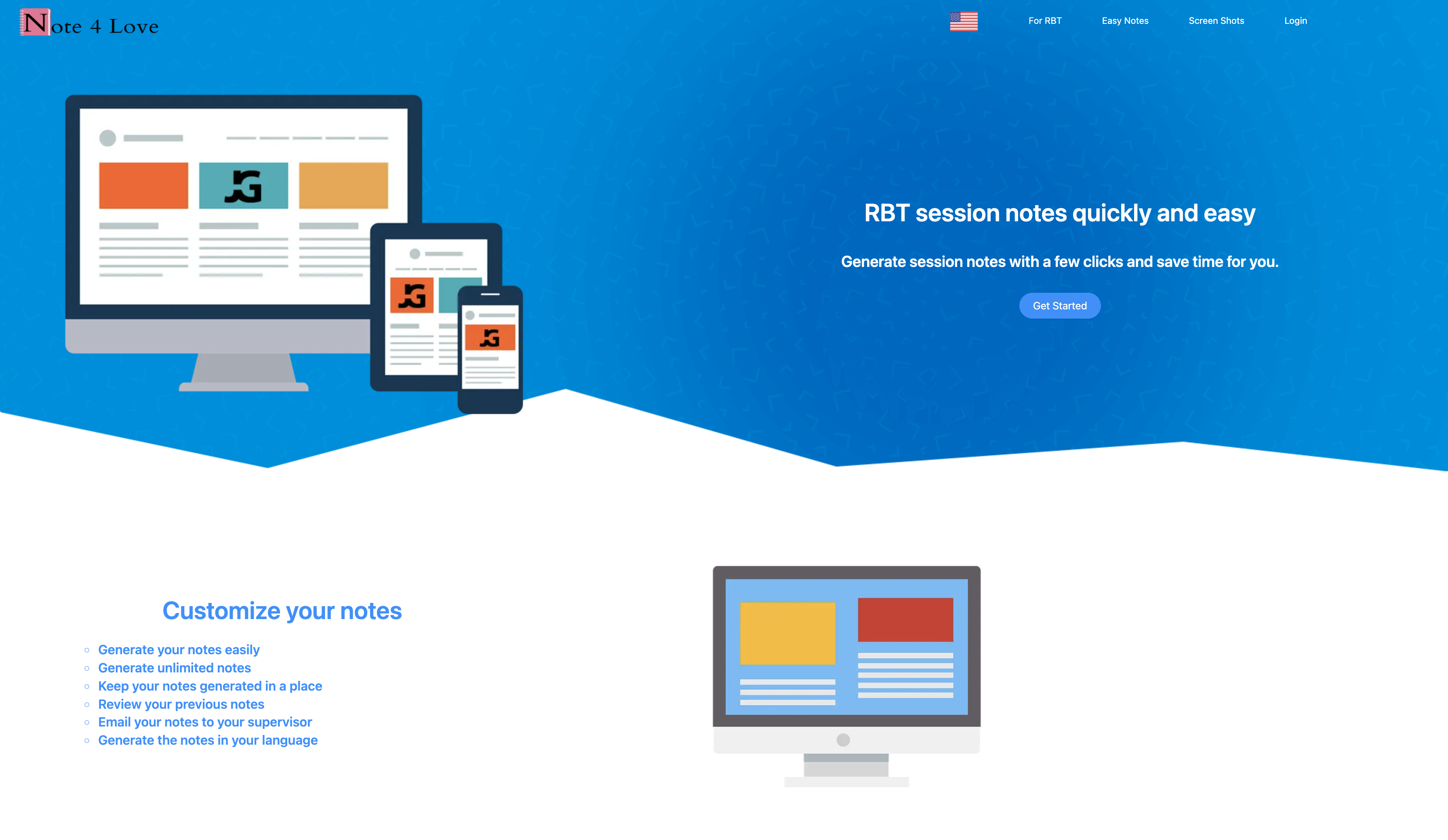 Some examples of the application with mocked data